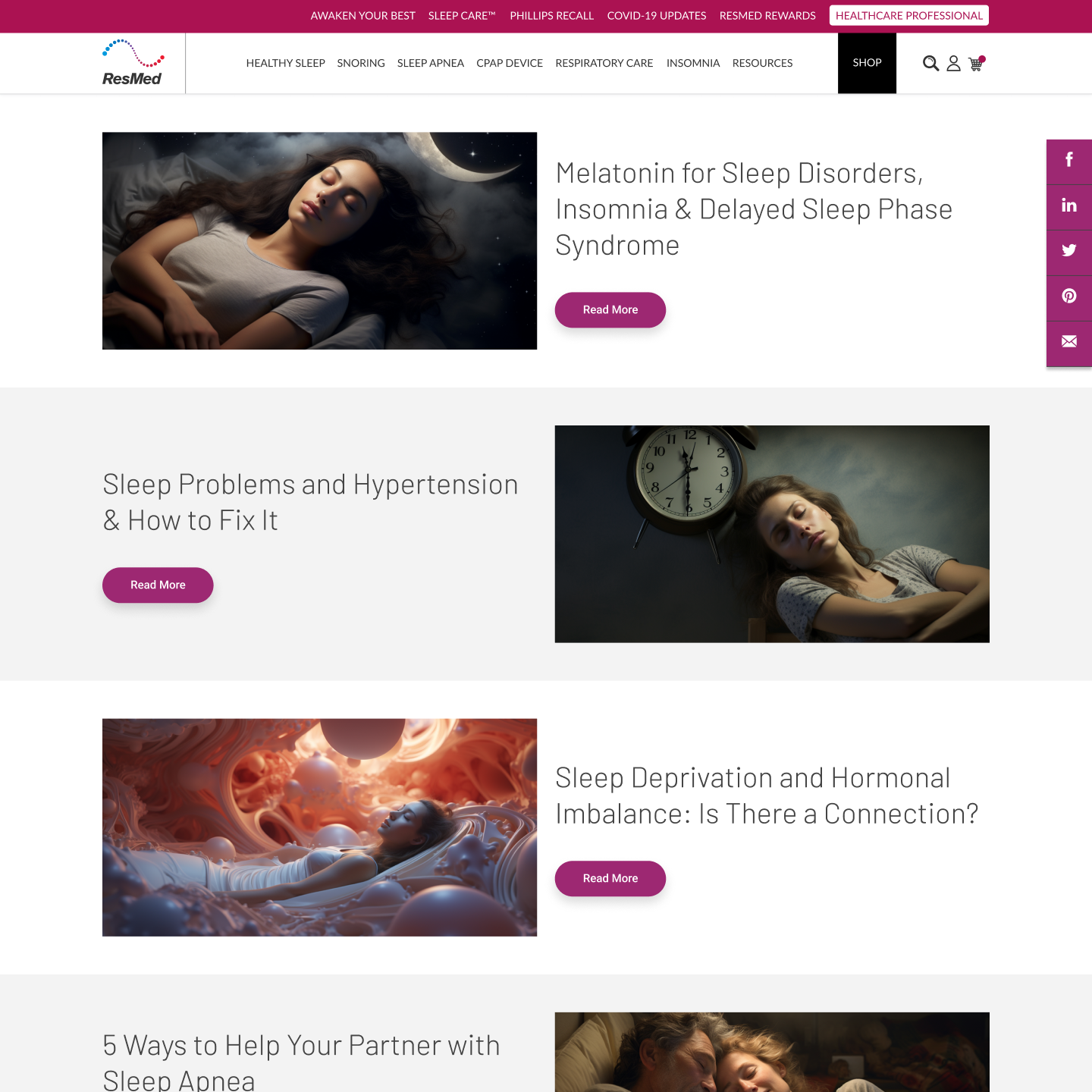 ResMed Website: A UX Redesign for Better Sleep - Riddhi Bedmutha